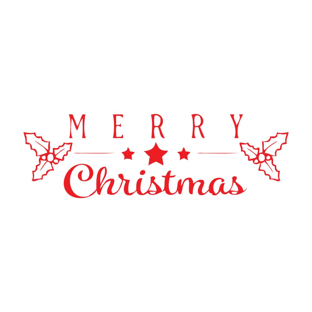Tampon "Merry Christmas - Ivy and stars" en bois