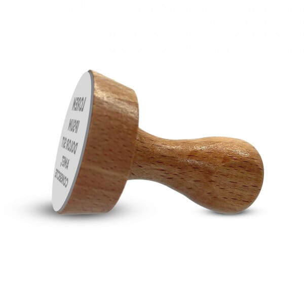 Tampon mariage rond en bois - Création fleurie