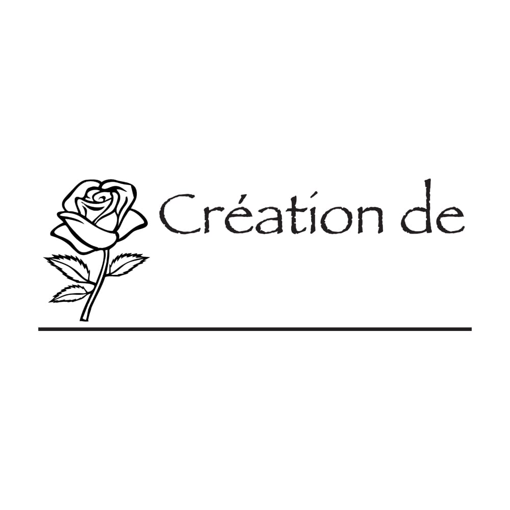 Tampon "Création de" - fleur en bois - tampons-bureau.fr