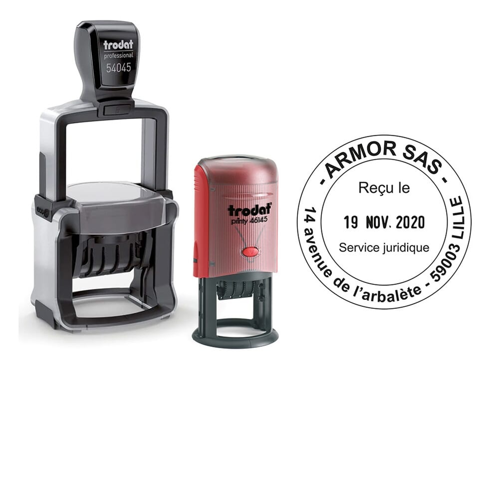 Tampons encreurs dateurs personnalisables ronds